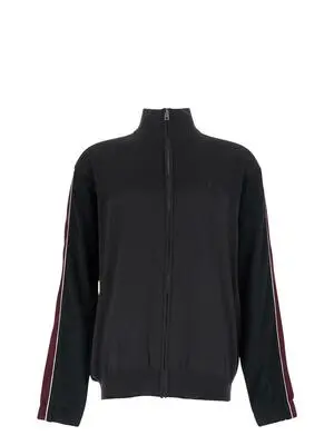 Balenciaga High-neck Zip-up Sweatshirt With Logo Embroidery - Multicolor