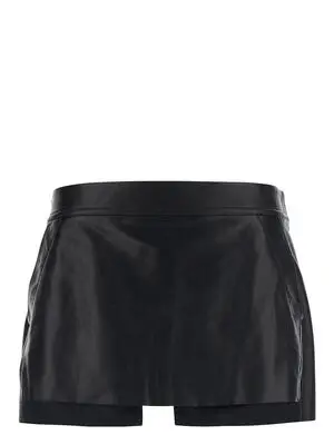 Rick Owens RICK OWENS Black Leather Miniskirt With Front Cut-Out Multicolor