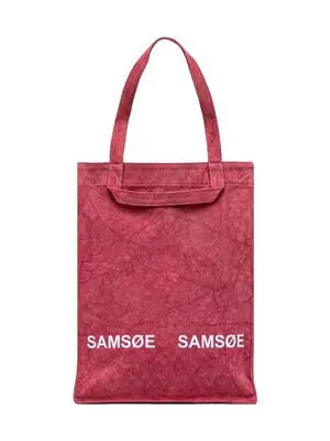 SAMSOE SAMSOE Salucca Logo Lettering Tote Bag - Red