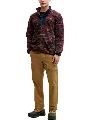 Columbia Zip Patterned Sweatshirt - Red