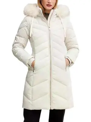 MORGAN Quilted Hood Coat - Neutrals