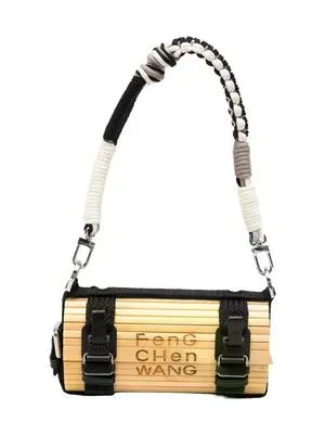 FENG CHEN WANG Bamboo Slat Buckled Clutch Bag - Neutrals