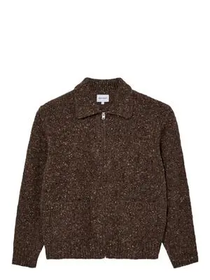 Norse Projects Zipper Wool Knit Cardigan - Black
