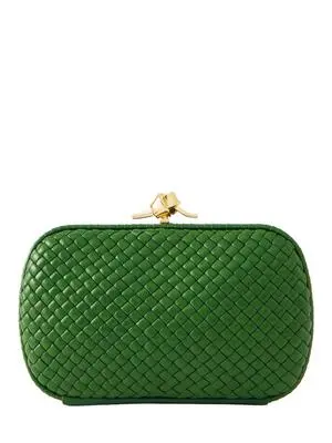 Bottega Veneta Knot Intrecciato Leather Clutch - Green