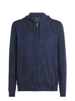 Derek Rose Micro Modal Zip-up Hoodie - Navy