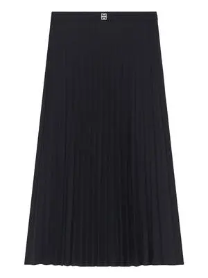 Givenchy 4g Plaque Pleated Midi Skirt - Black