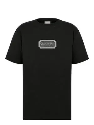 Dior Logo Patch Round-neck T-shirt - Black