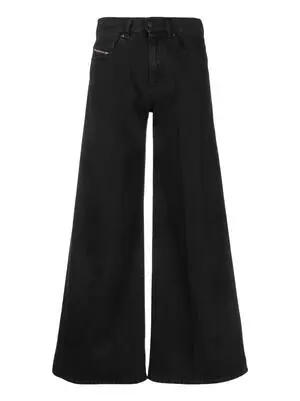 DIESEL® High Waist Wide-leg Jeans - Black
