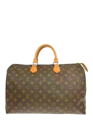 LOUIS VUITTON Monogram Speedy 40 Handbag - Brown