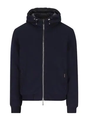 MOORER Hooded Zip-up Jacket - Black