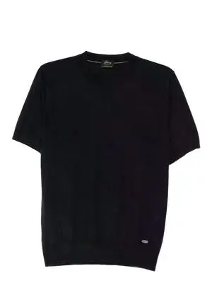 Brioni Short-sleeve Knitted T-shirt - Blue