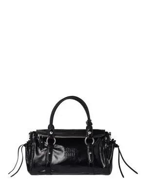 Miu Miu Glossy Leather Handbag - Black