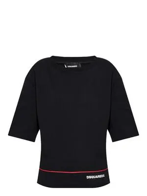 Dsquared2 Logo Print Short Sleeve T-shirt - Black