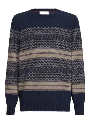 BRUNELLO CUCINELLI Brunello Cucinelli Fair Isle Crew Neck Sweater