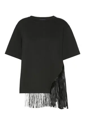 Sportmax Fringe-trim T-shirt - Black
