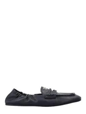 Miu Miu Nappa Ruches Loafers - Black