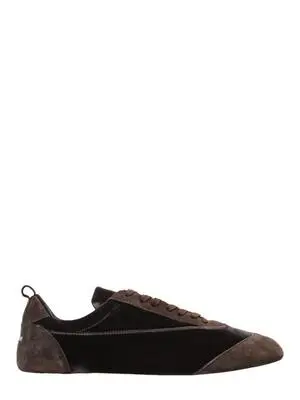 JIL SANDER Velvet Lace Up Sneakers - Black