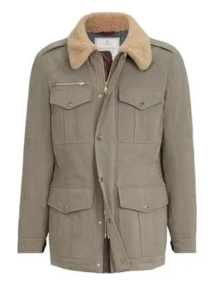 Brunello Cucinelli Drawstring Waist Zip-up Jacket - Medium Gray