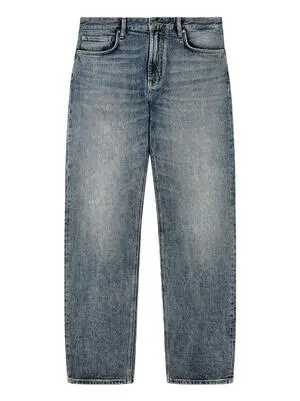 Emporio Armani Regular Fit Five-pocket Whiskered Denim Jeans - Blue