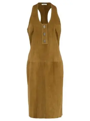 FERRAGAMO Racer Back Dress With Gancio Hug Buckle Detail - Clay