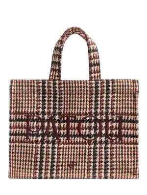 PATOU Houndstooth Embroidered Tote Bag - Brown