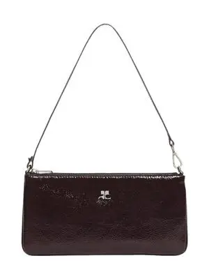 COURREGES Logo Plaque Zipped Pouch Bag - Black