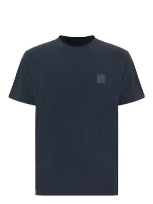 Stone Island Cotton Crew Neck Short Sleeve Tee - Black