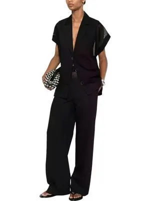 Imperial Mesh-panel Wide-leg Trousers - Black
