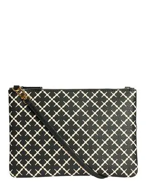 BY MALENE BIRGER Signature Flower Motif Clutch - Black