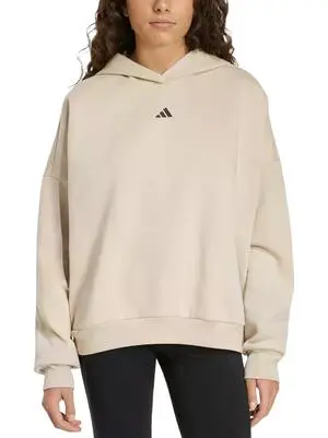 Adidas Logo Print Hoodie - Neutrals
