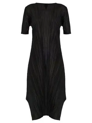 Issey Miyake Mellow Pleats Asymmetric Dress - Black