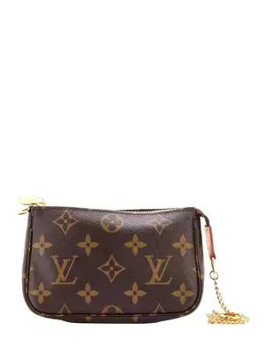 LOUIS VUITTON Pochette Accessoires Monogram Canvas Mini Clutch Bag - Brown