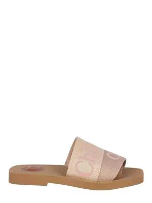 Chloé Woody Logo-embroidered Sandals - Neutrals