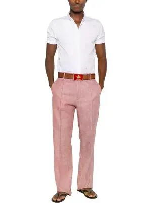 Dsquared2 Houndstooth Pattern Pressed Crease Trousers - Red