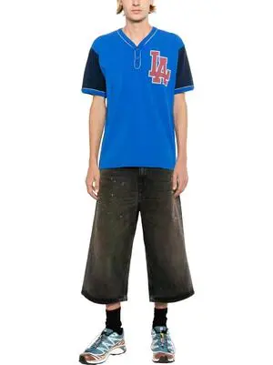 WHITESVILLE Contrast-trim Short-sleeve T-shirt - Blue