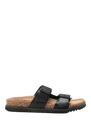 SERGIO MORETTI FIRENZE Buckle-fastening Leather Sandals - Black