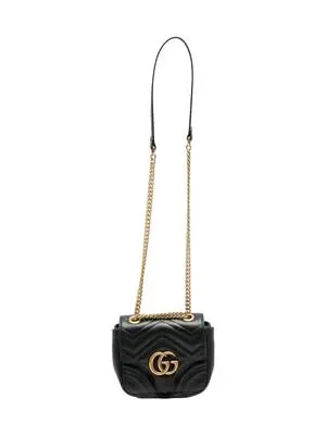 Gucci Gg Marmont Leather Shoulder Bag - Black