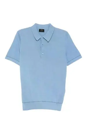 Brioni Sea Island Piqué Cotton Polo Shirt - Blue