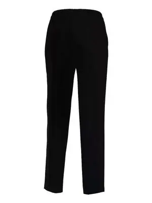 QL2 QUELLEDUE Elasticated-waist Straight-leg Trousers - Black