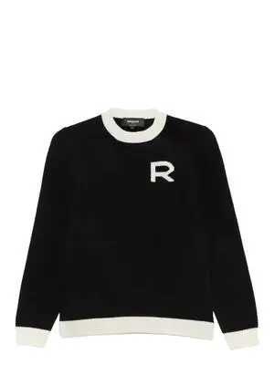 ROCHAS Rochas Intarsia "R" Contrast Trim Sweater