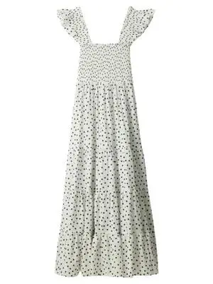 Rixo Kendall Bohemia Spot Ivory Regular Dress - White