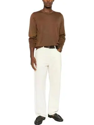 Corneliani Crew Neck Long Sleeve Sweater - Brown