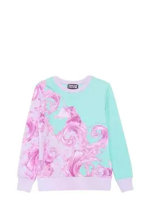 Versace Baroque Print Long Sleeve Sweatshirt - Purple