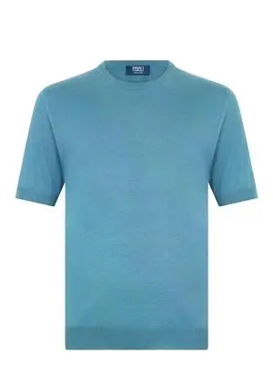 Fedeli Short-sleeve Crew-neck T-shirt - Blue