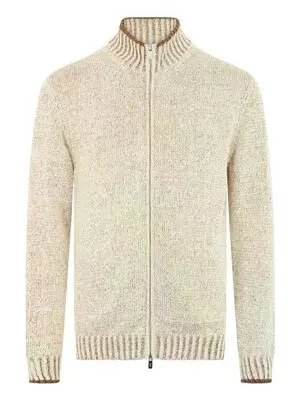 Fedeli Zip-up High-neck Cardigan - Neutrals