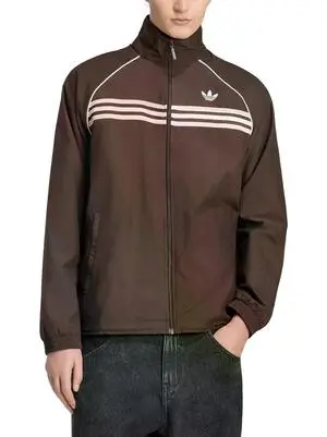 Adidas Striped Raglan-sleeve Track Jacket - Brown