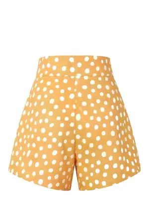 ADRIANA DEGREAS Polka-dot Pleated Shorts - Yellow