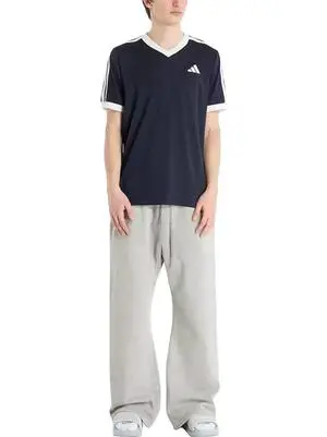 Adidas V-neck Striped T-shirt - Blue
