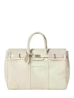 Brunello Cucinelli Brunello Cucinelli Grained Calfskin Country Bag Neutrals