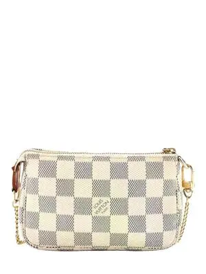 LOUIS VUITTON Pochette Accessoires Damier Mini Clutch Bag - White